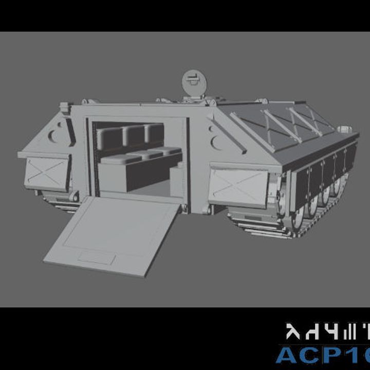 3D Printable AV-8A APC Sci-Fi AFV by Chris Abbey